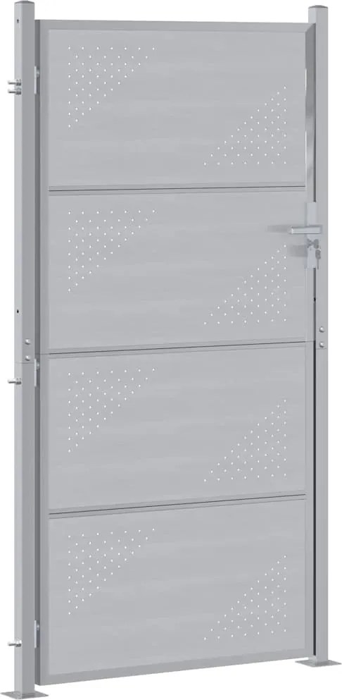 Zahradní brána se zámkem Stříbrná 96 x 200 cm Nerezová ocel 3402589
