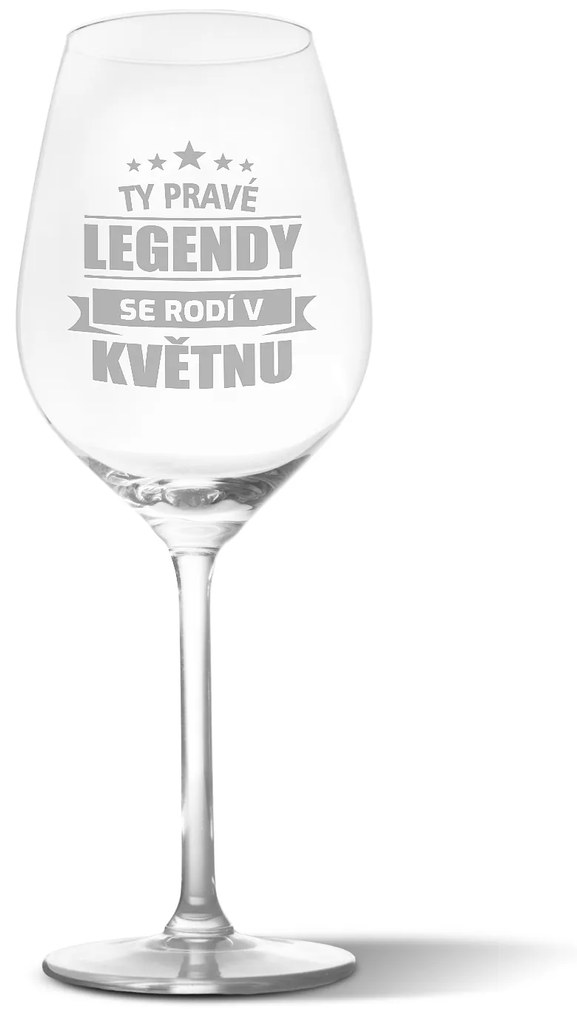 Sklenička na víno SABLIO - Ty pravé legendy se rodí v květnu 49 cl