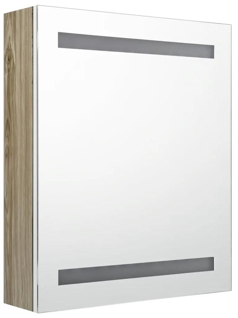 vidaXL LED koupelnová skříňka se zrcadlem dub 50 x 14 x 60 cm