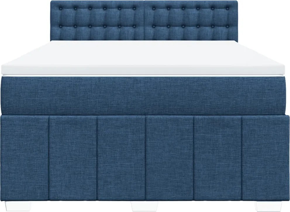 Box spring postel s matrací modrá 160x200 cm textil 3289439