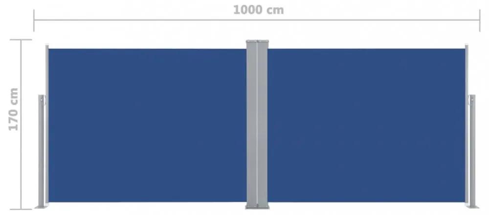 Zatahovací boční markýza 170x1000 cm Dekorhome Hnědá