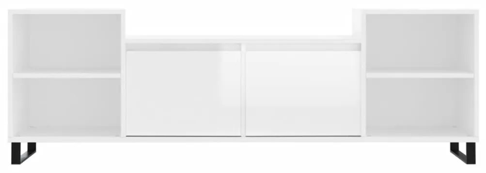 TV skříňka bílá s vysokým leskem 160x35x55 cm kompozitní dřevo - Default Title