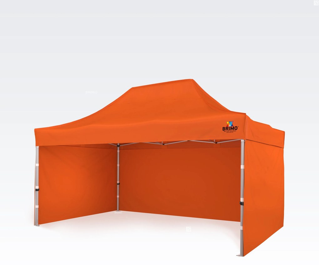 BRIMO Nůžkový stan 3x4,5m - s 3 stěnami - Oranžová P. Alu