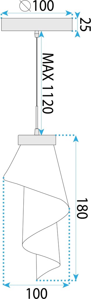Toolight Toolight, LED závěsné svítidlo, 10W, 4000K, 467lm, APP1765-1CP, růžové zlato, OSW-09309