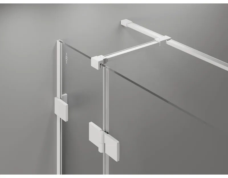 Mexen Lunar T, pravostranný výklopný sprchový kout 115 x 80 cm, 8mm čiré sklo, bílý profil, 834T-115-080-20-00-P