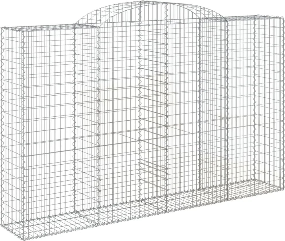 Klenuté gabionové koše 3 ks 300x50x180/200cm pozinkované železo 3146774