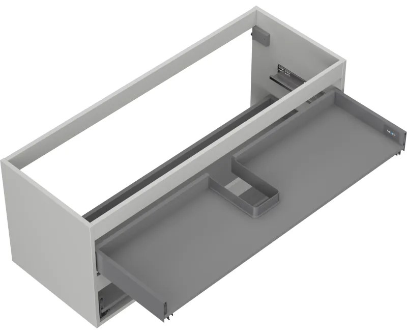 Mexen Box-A, závěsná skříňka 120 cm, 2 zásuvky, matná šedá, 91AX0-1200-470-2-62