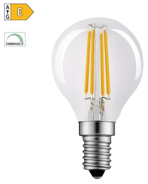 Diolamp LED Filament Mini Globe žárovka čirá P45 5W/230V/E14/4000K/690Lm/360°