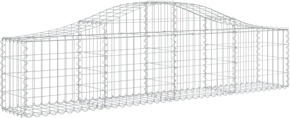 Klenuté gabionové koše 4 ks 200x30x40/60 cm pozinkované železo 3145369
