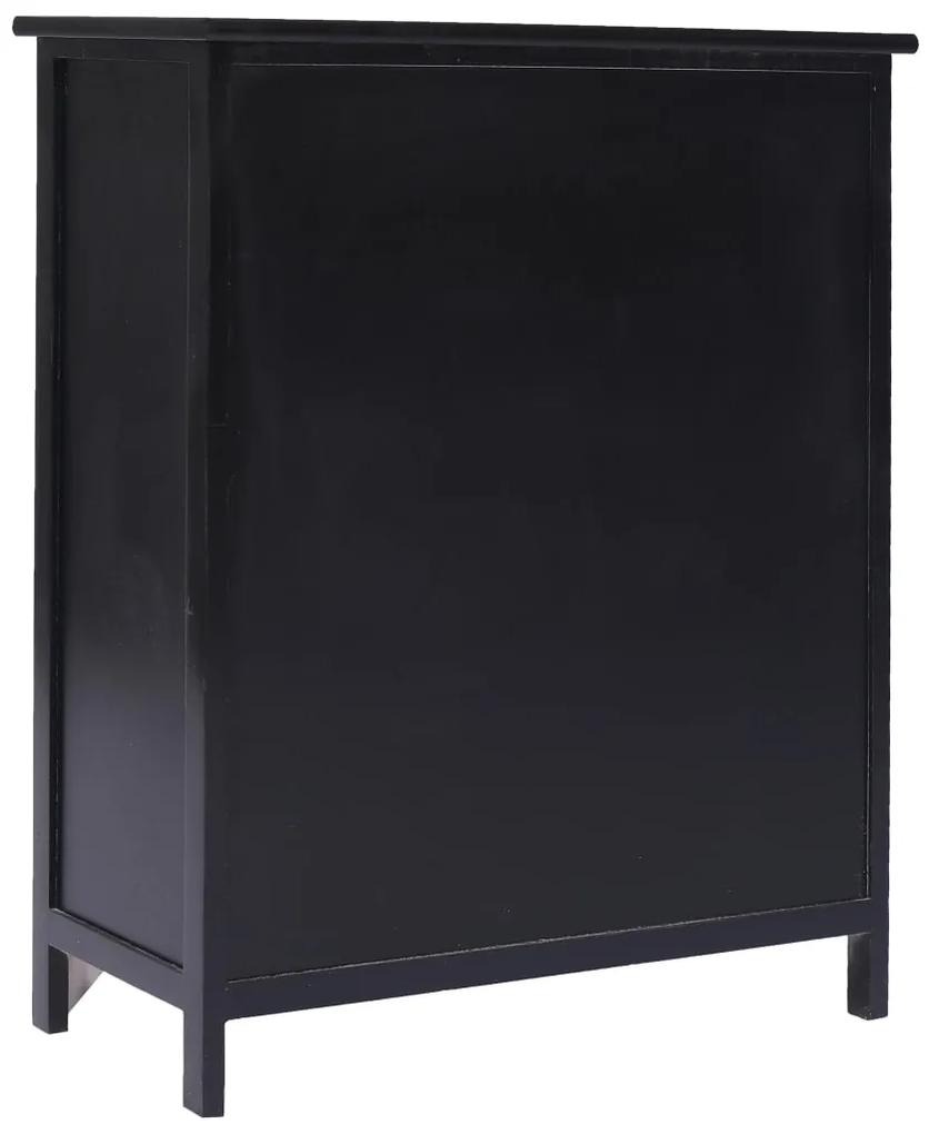 Odkládací skříňka 6 zásuvek černá 60x30x75 cm dřevo pavlovnie,  284098