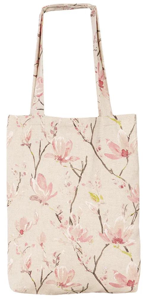 Tegatex Látková taška s velkými růžovými květy 30*40 cm