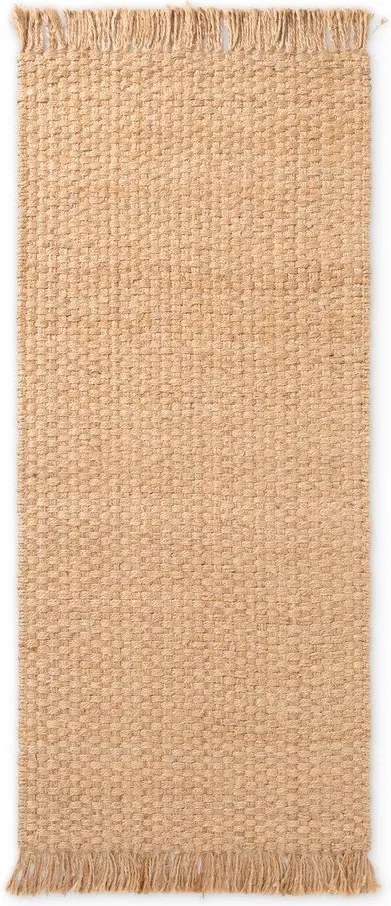 Oboustranný/ručně tkaný jutový běhoun v přírodní barvě 80x300 cm Fjord – Hanse Home