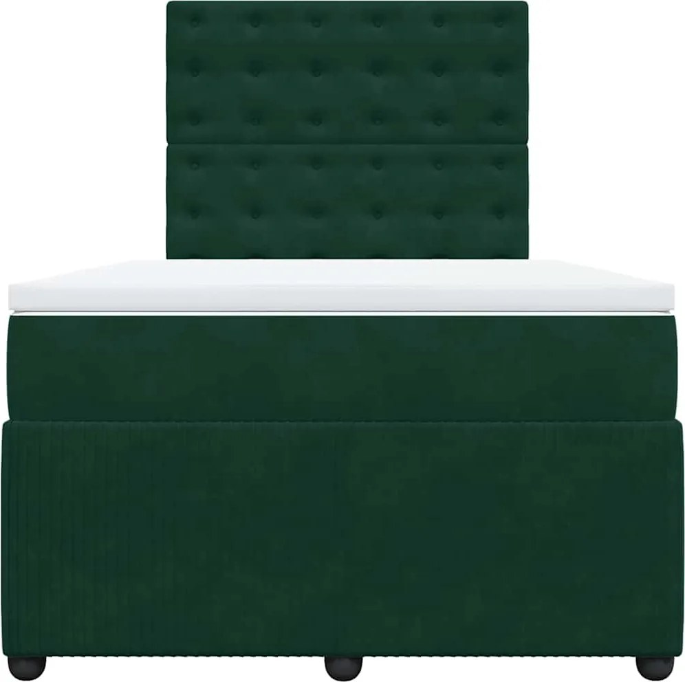 Box spring postel s matrací tmavě zelená 120 x 200 cm samet 3292325