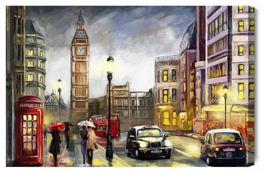 Obraz Auta A Autobus V Londýně Nedostatek Nedostatek Plátno Canvas 120x80