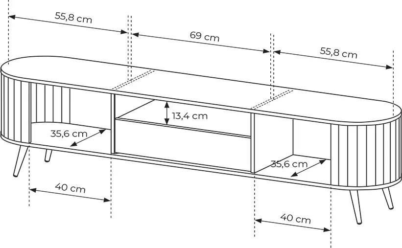 LOVI c | TV stolek RTV 2D1S | 196 cm | dub cremona