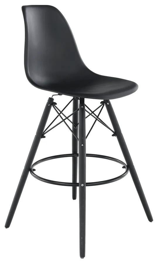 TEMPO Barová židle, černá, plast/dřevo, CARBRY NEW