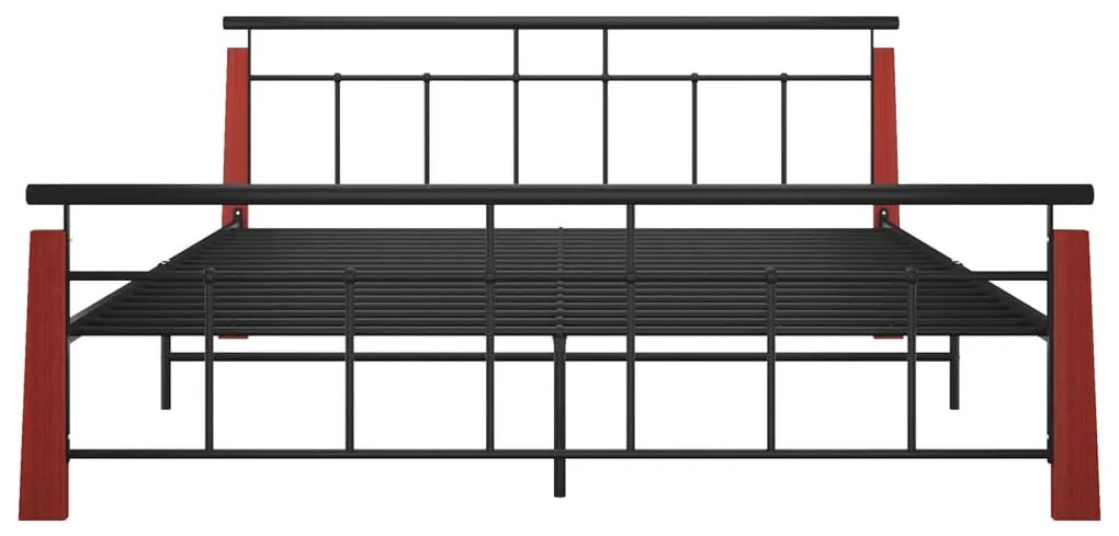 Rám postele kov a masivní dubové dřevo 180 x 200 cm,  324895