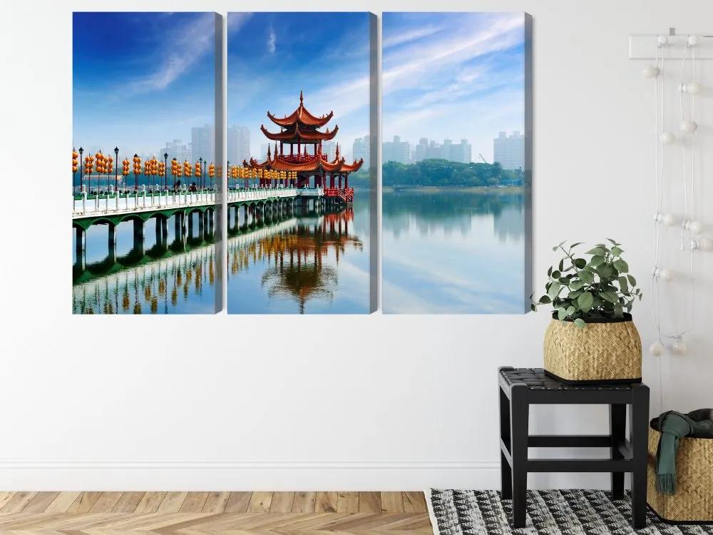Vícedílný obraz Slavná Turistická Atrakce Kaohsiung Nedostatek Nedostatek Plátno Canvas 120x80
