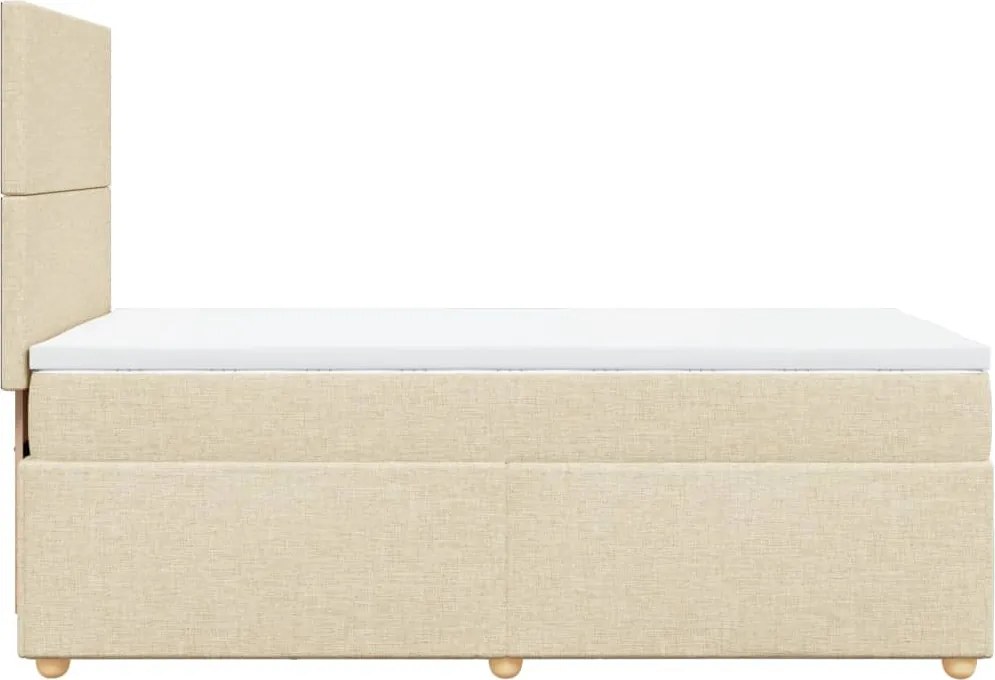 Box spring postel s matrací krémová 90x190 cm textil 3293433