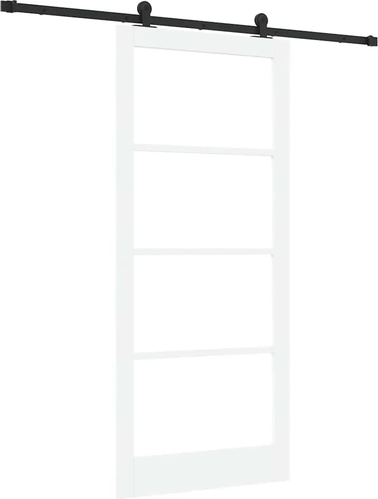 Posuvné dveře ORKDAL 93 x 211 cm Masivní borové dřevo a sklo 3332038