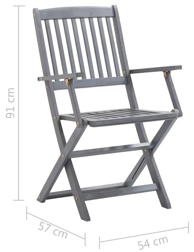Skládací zahradní židle 4 ks masivní akáciové dřevo - Default Title