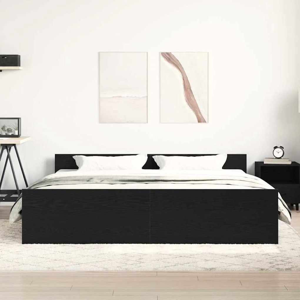 Rám postele bez matrace černý dub 180x200 cm, dřevěné podlahy 3329322