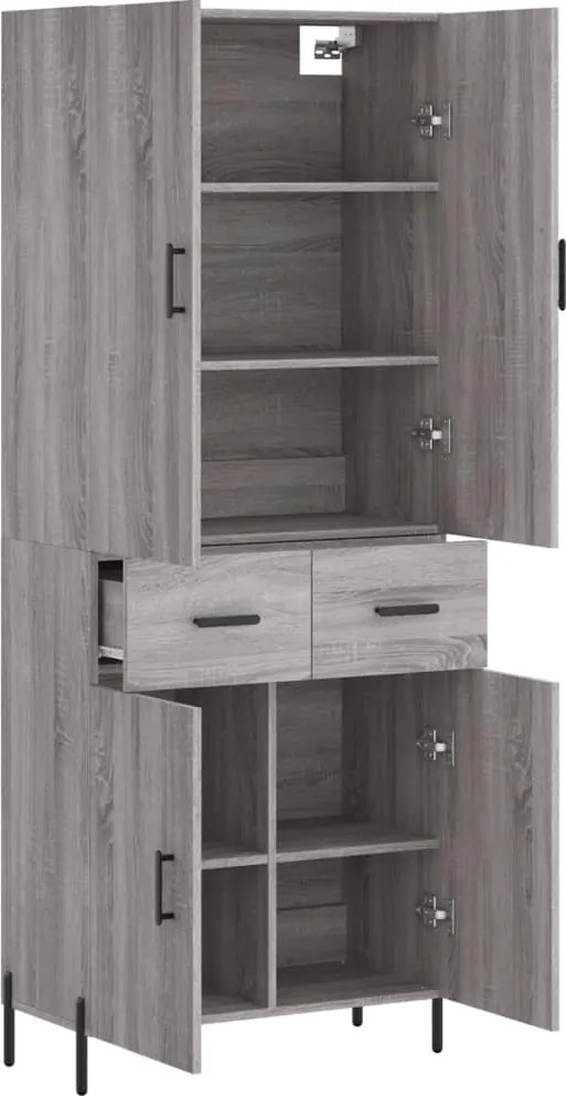 Skříň highboard šedá sonoma 69,5 x 34 x 180 cm kompozitní dřevo 3198159