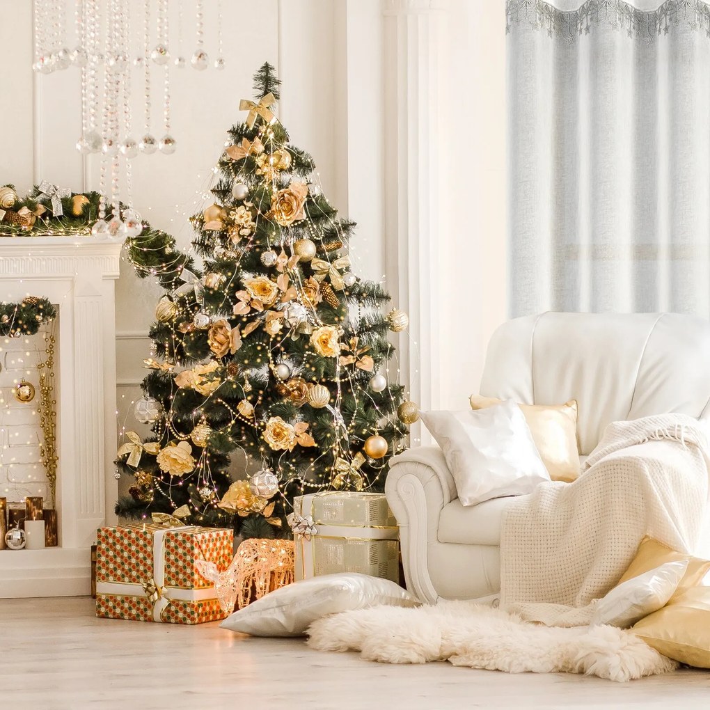 EUROFIRANY VÁNOČNÍ ZÁCLONA NA KROUŽCÍCH XMAS 140X250 CM HVĚZDY