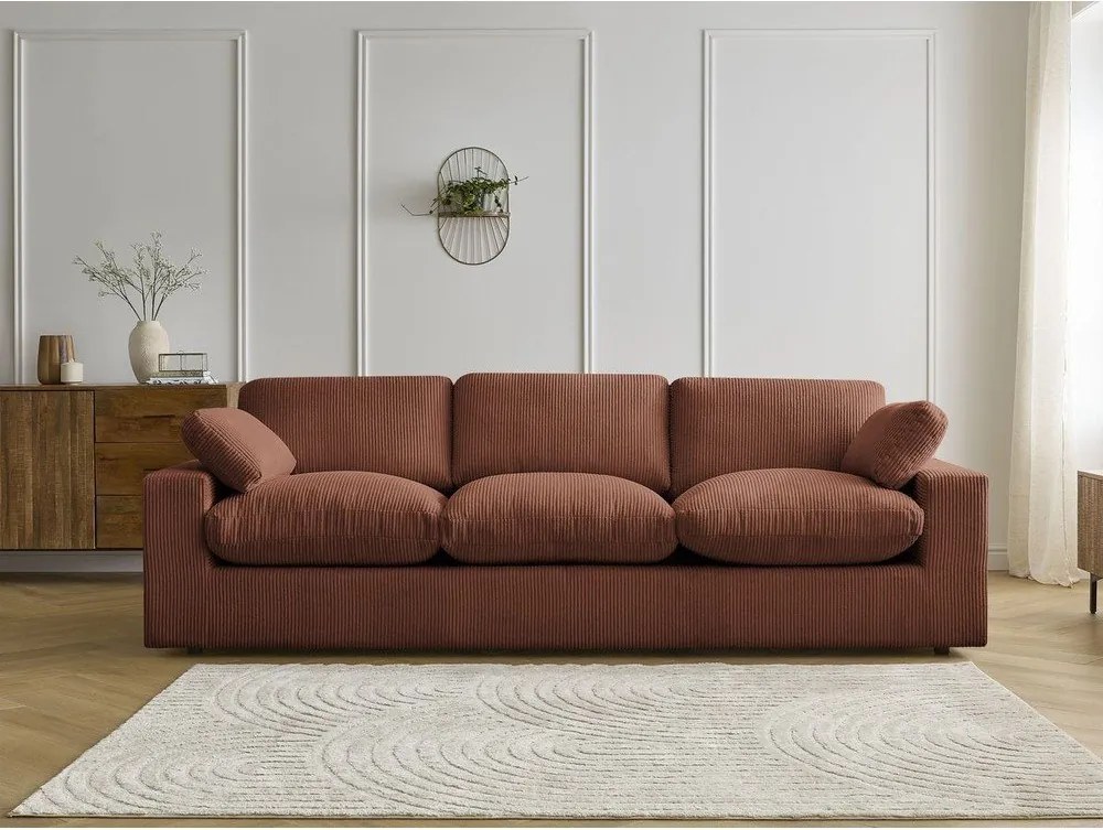 Oranžová manšestrová pohovka 250 cm Belair – Bobochic Paris