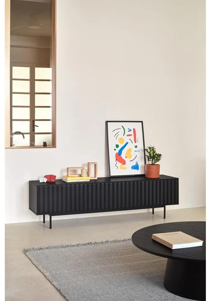 Černý TV stolek 180x52 cm Sierra – Teulat