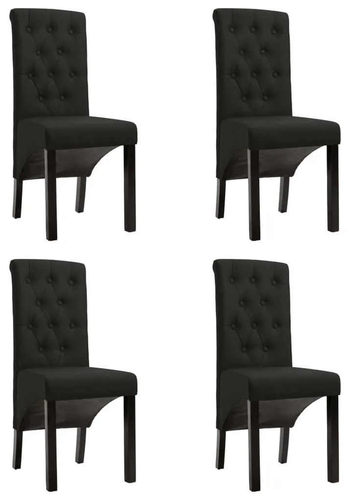 Jídelní židle 4 ks černé textil 276975