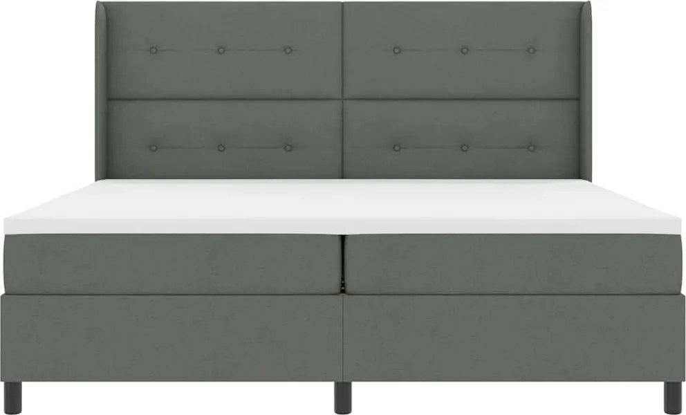 Postel s boxspringem s polštářem Tmavě šedá 200 x 200 cm textil 3341666
