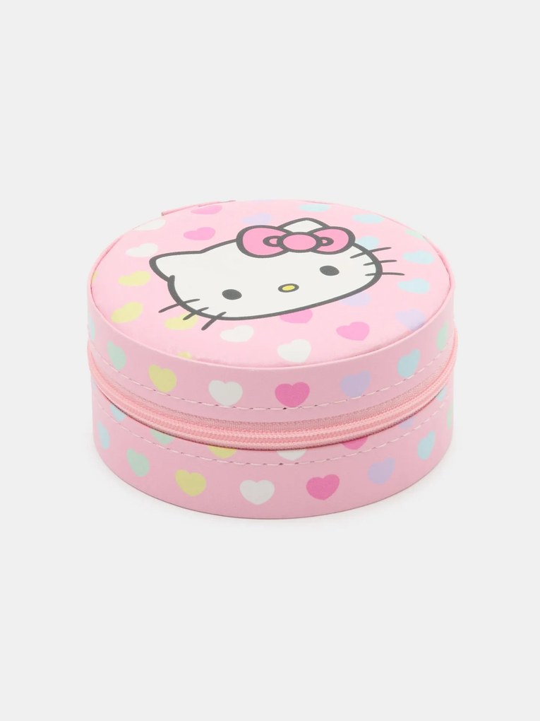 Sinsay - Šperkovnice z imitace kůže s přihrádkami a zrcátkem Hello Kitty - růžová