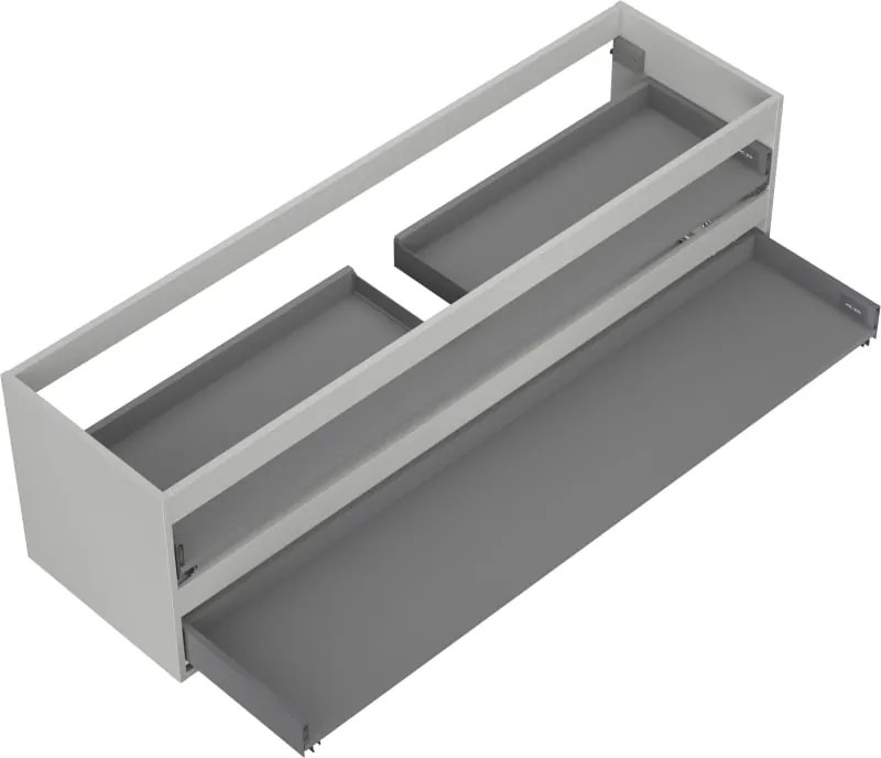 Mexen Box-A, závěsná skříňka 160 cm, 2 zásuvky, matná šedá, 91AX0-1600-470-2-62