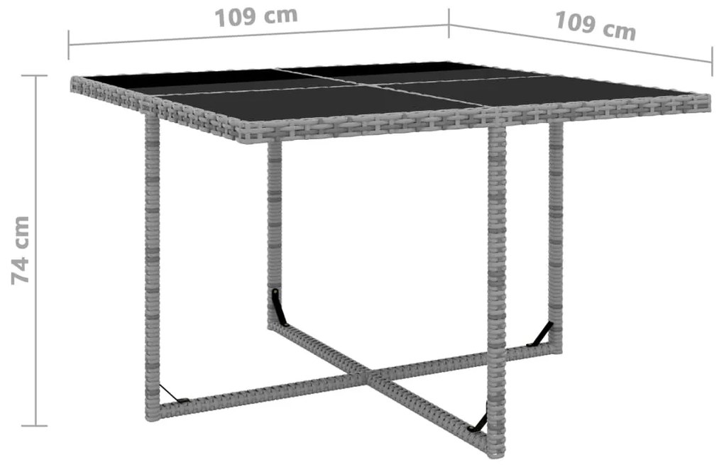 vidaXL Marketos 9dílný zahradní jídelní set s poduškami polyratan antracitový