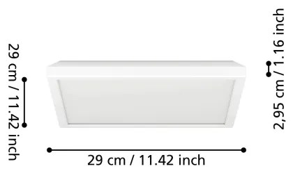 Eglo 901474 -LED RGBW St. koupel. svítidlo ROVITO-Z 13,4W/230V 29x29cm IP44 bílá