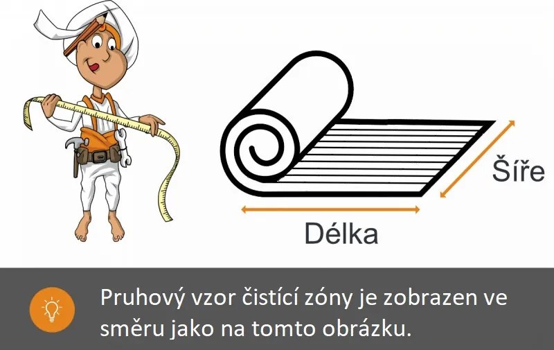 Betap, Běhoun na míru Polo grey (čistící zóna), šíře 80 cm, šedá, chodba / předsíň