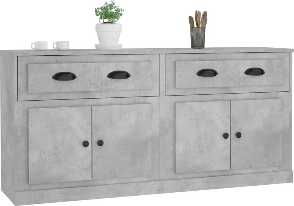 Příborníky 2 ks betonově šedé kompozitní dřevo 3185267