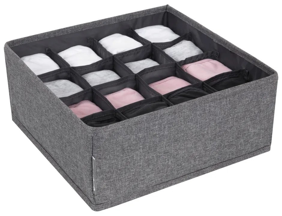 Šedý organizér do zásuvky s 16 přihrádkami Bigso Box of Sweden Drawer