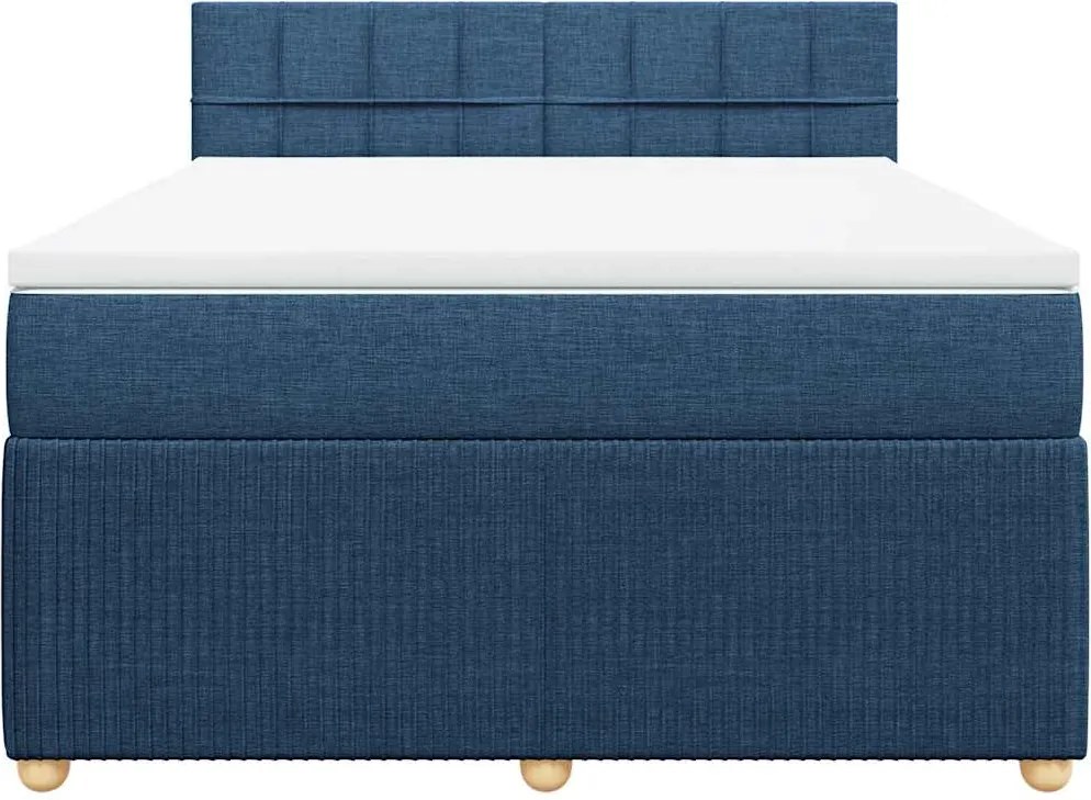 Box spring postel s matrací modrá 140x200 cm textil 3289785