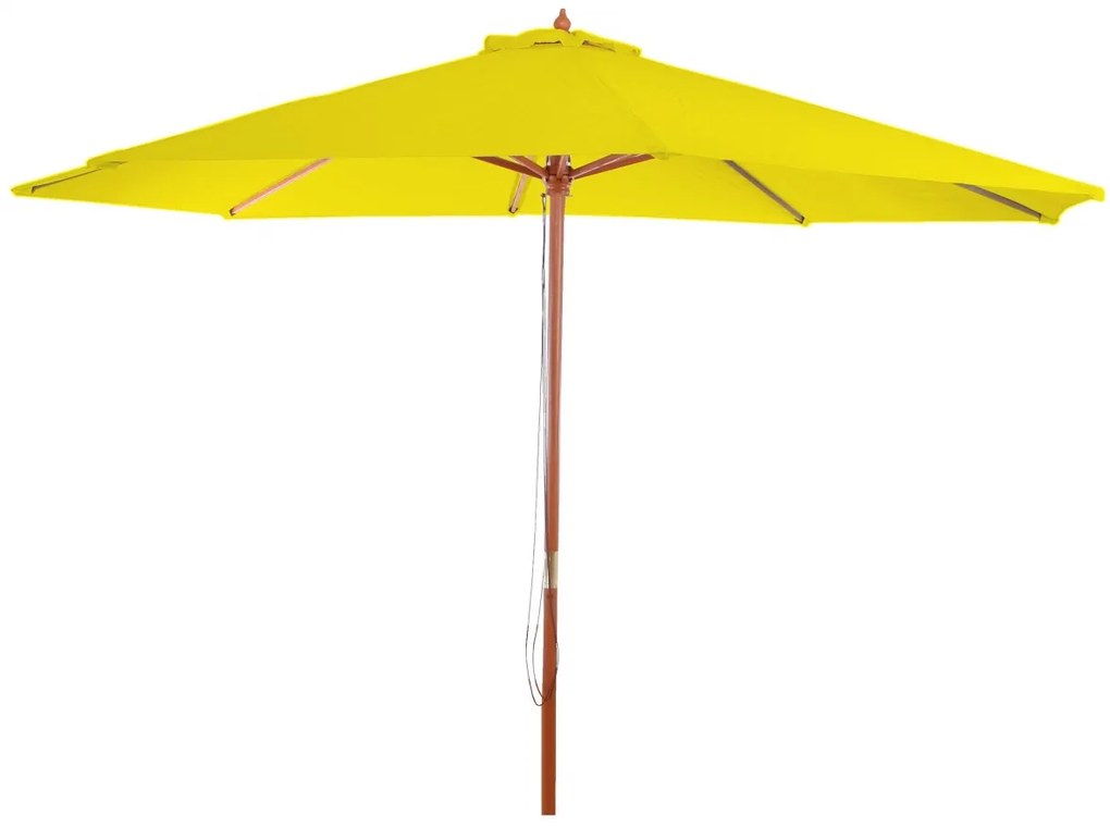 Slunečník Florida Ø 3,5m - polyester/dřevo 7kg - žlutý
