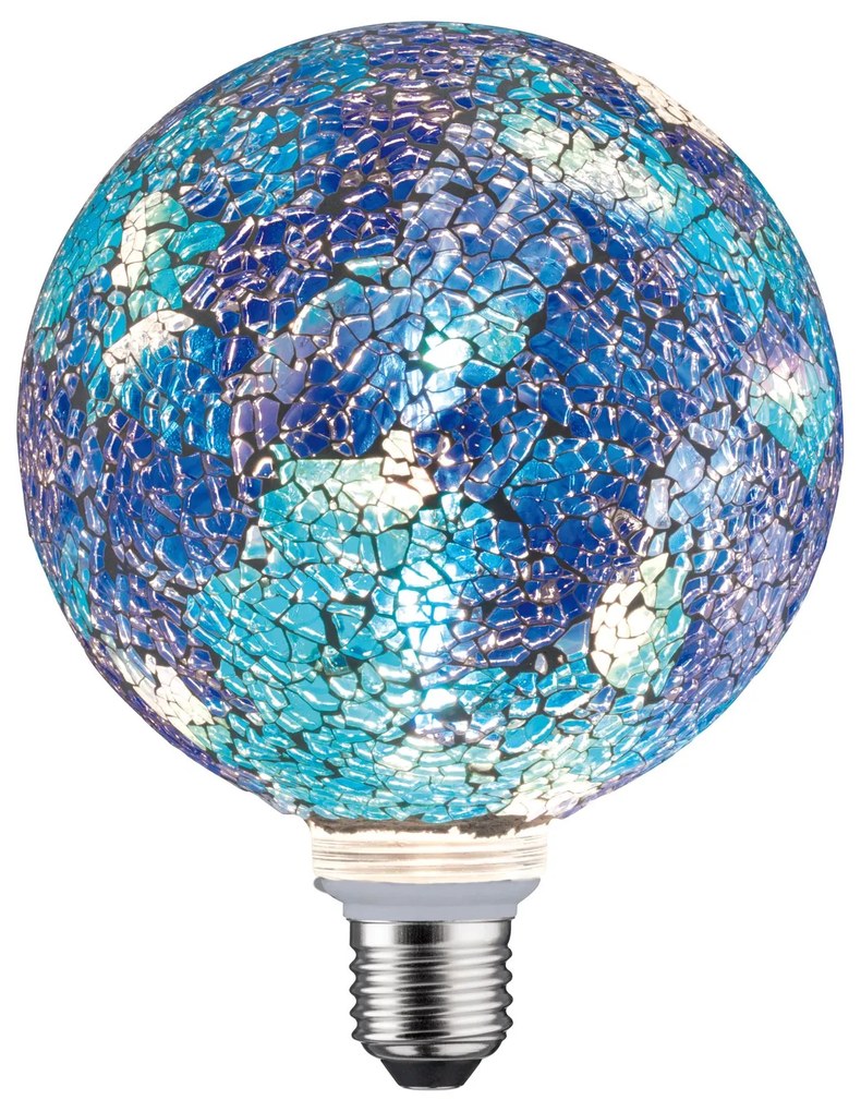 Paulmann 28750 LED žárovka s modrou mozaikou, 5W LED E27 stmívatelná, výška 17cm