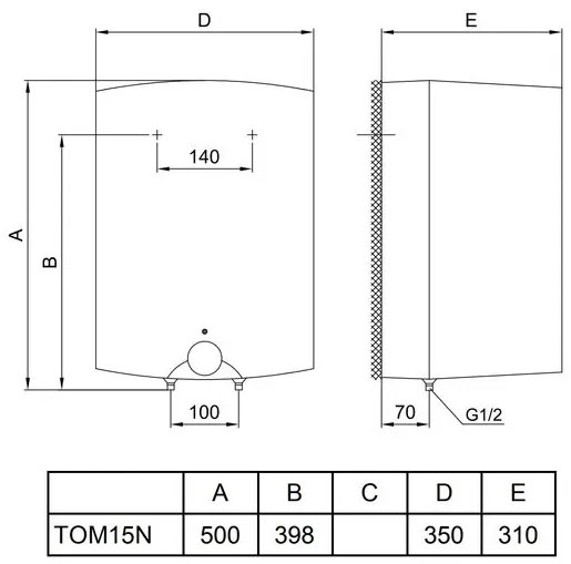 Mora TOM15N Elektrický zásobníkový ohřívač vody