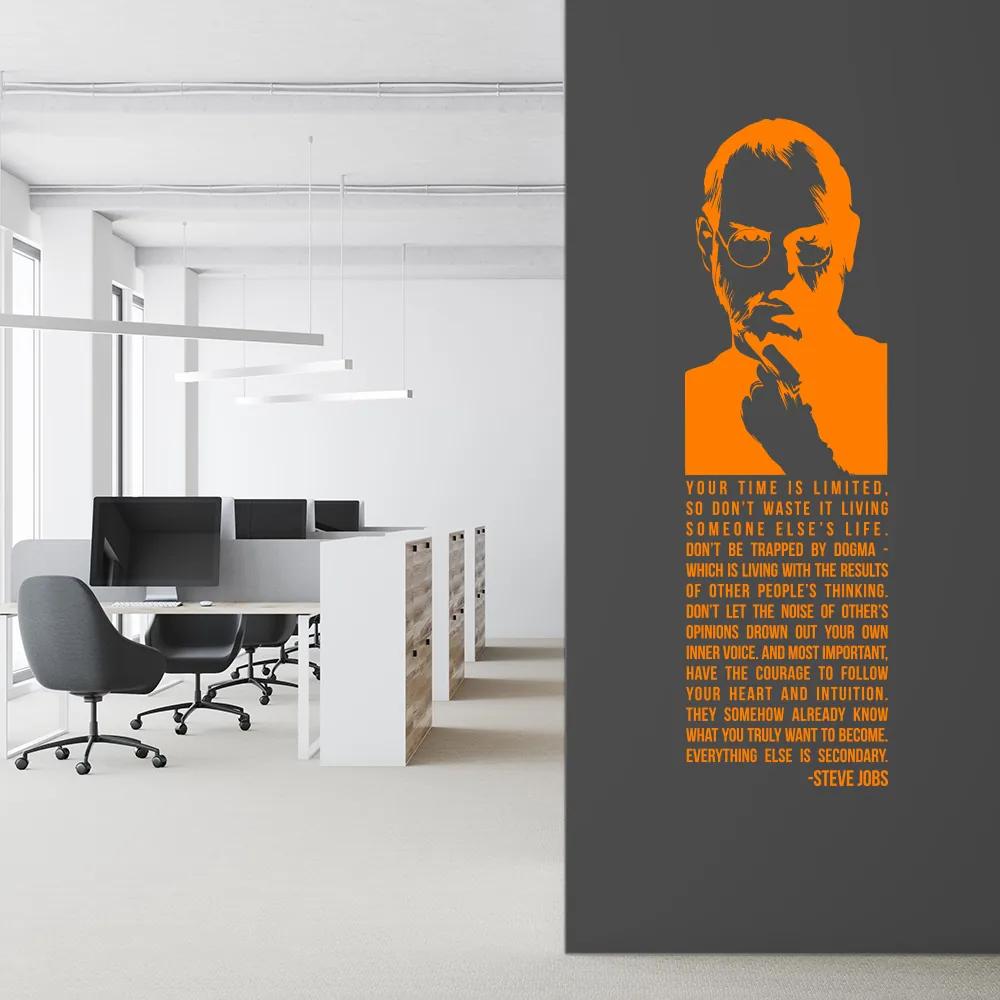 GLIX Citát Steve Jobs - samolepka na zeď Oranžová 30 x 100 cm