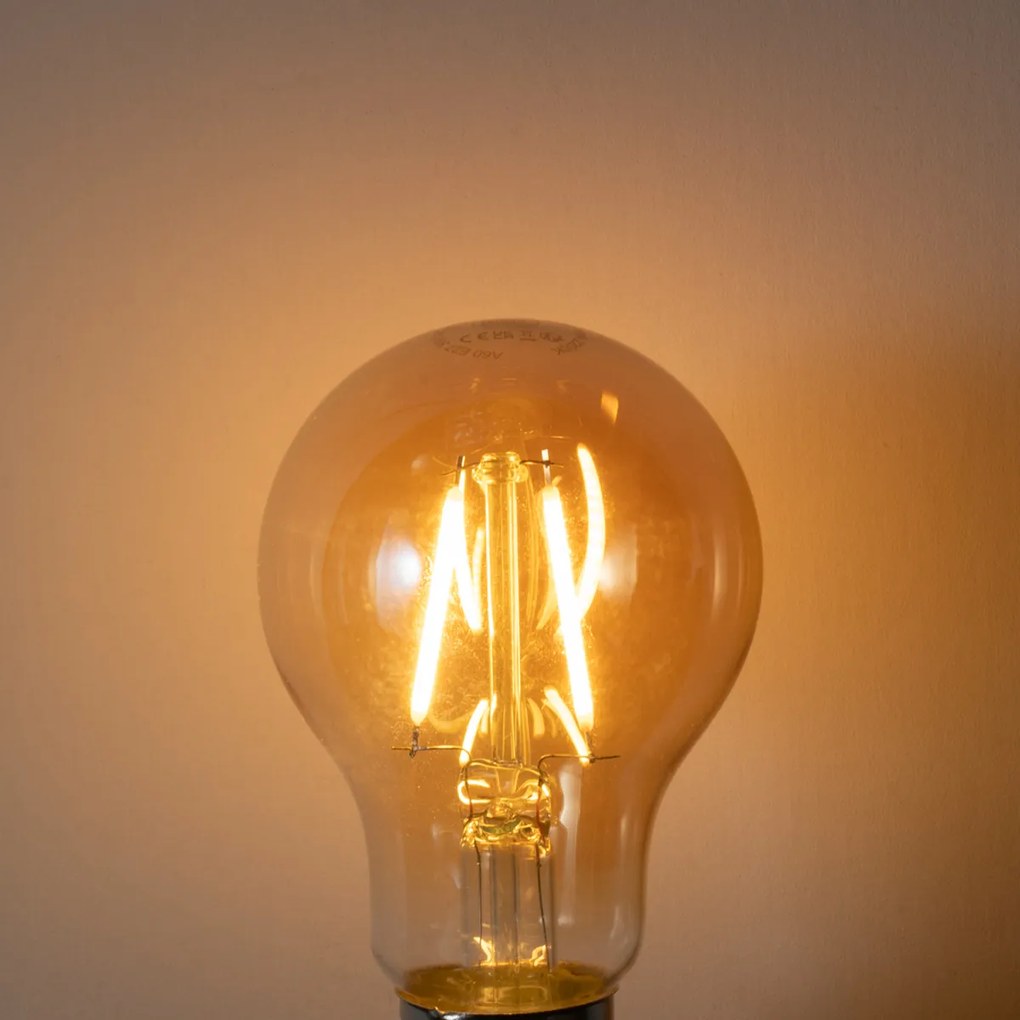 Sada 5 zlatých stmívatelných LED žárovek E27 A60 3W 310 lm 2200K