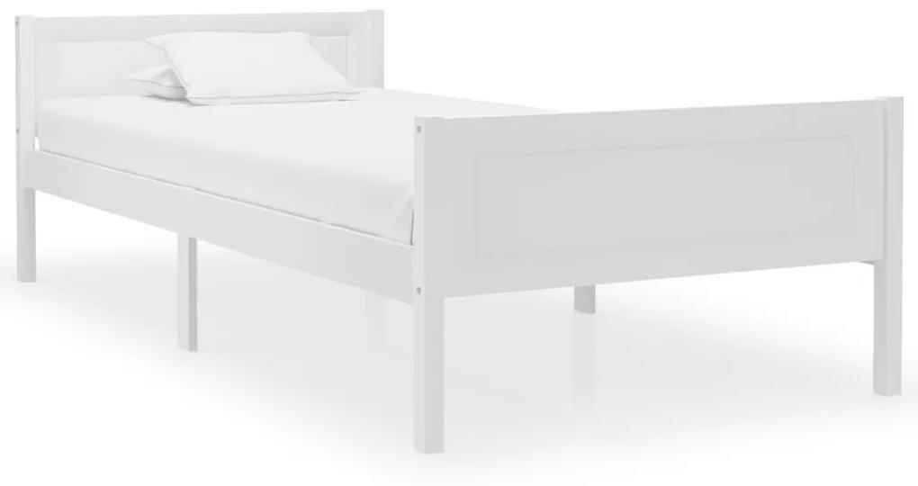 322103 vidaXL Rám postele masivní borové dřevo bílý 90 x 200 cm