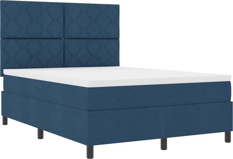 Postel s boxspringem s čelo Modrá 160 x 200 cm textil 3339482