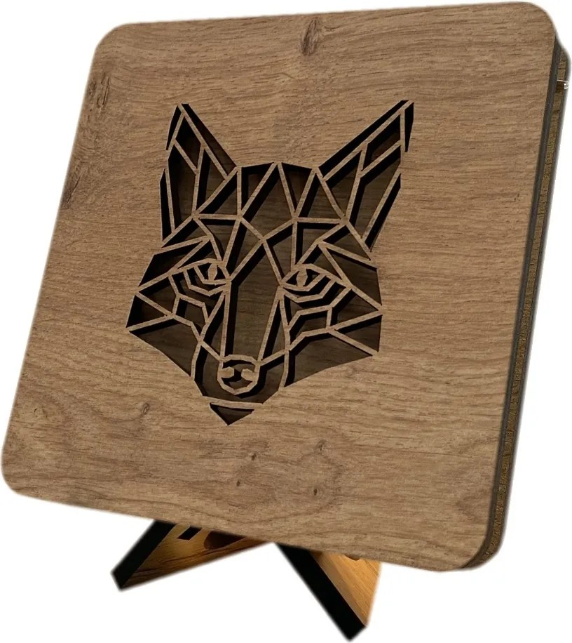 Li-Go "Hlava lišky" lampa 19x19 cm provedení povrchu: bříza