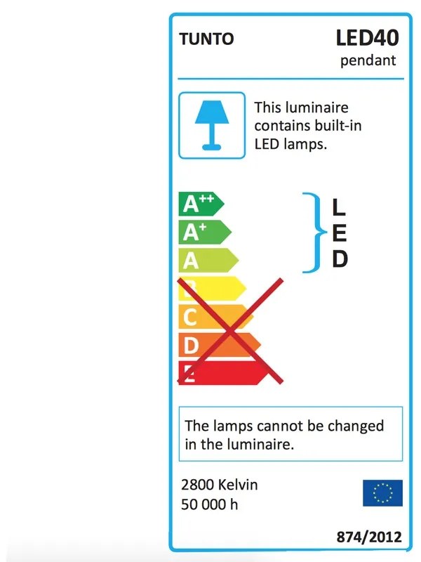 Tunto LED40PW Závěsná lampa, dub