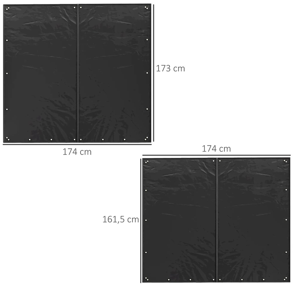 Outsunny sada 2 obalů na stojan na palivové dřevo, 174 cm, voděodolný 600D Oxford, UV ochrana, obal na stojan na palivové dřevo, pro stojan na palivo…
